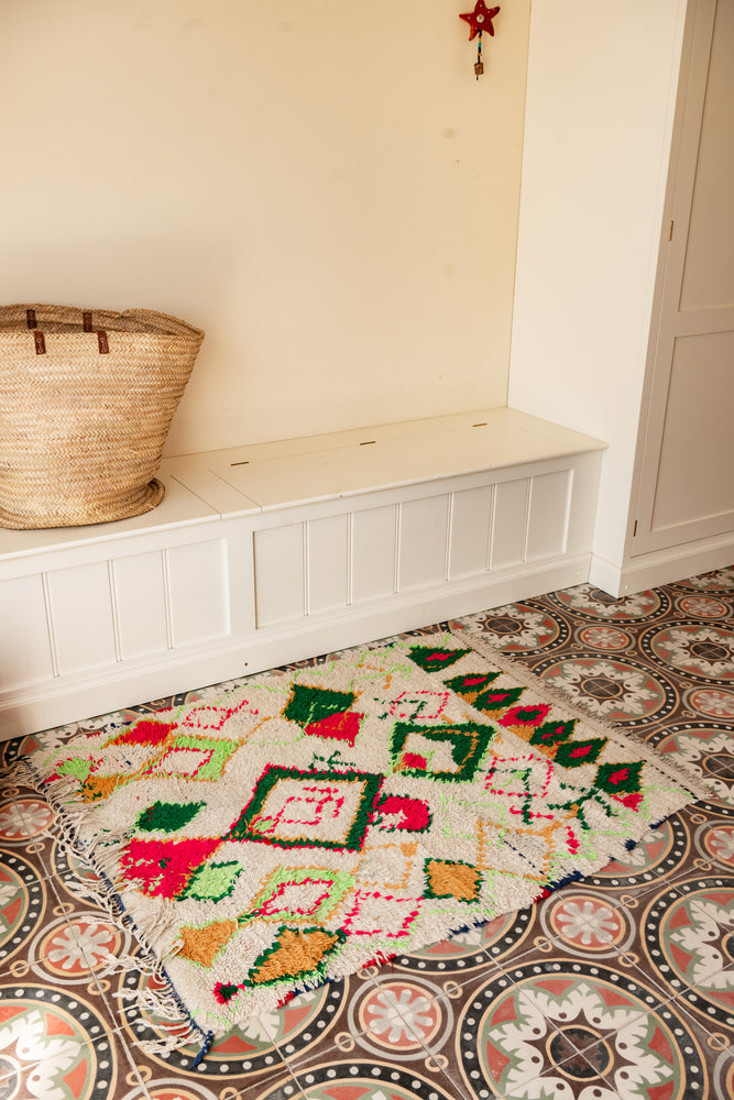 Antique multi coloured Moroccan rug – pearllowe