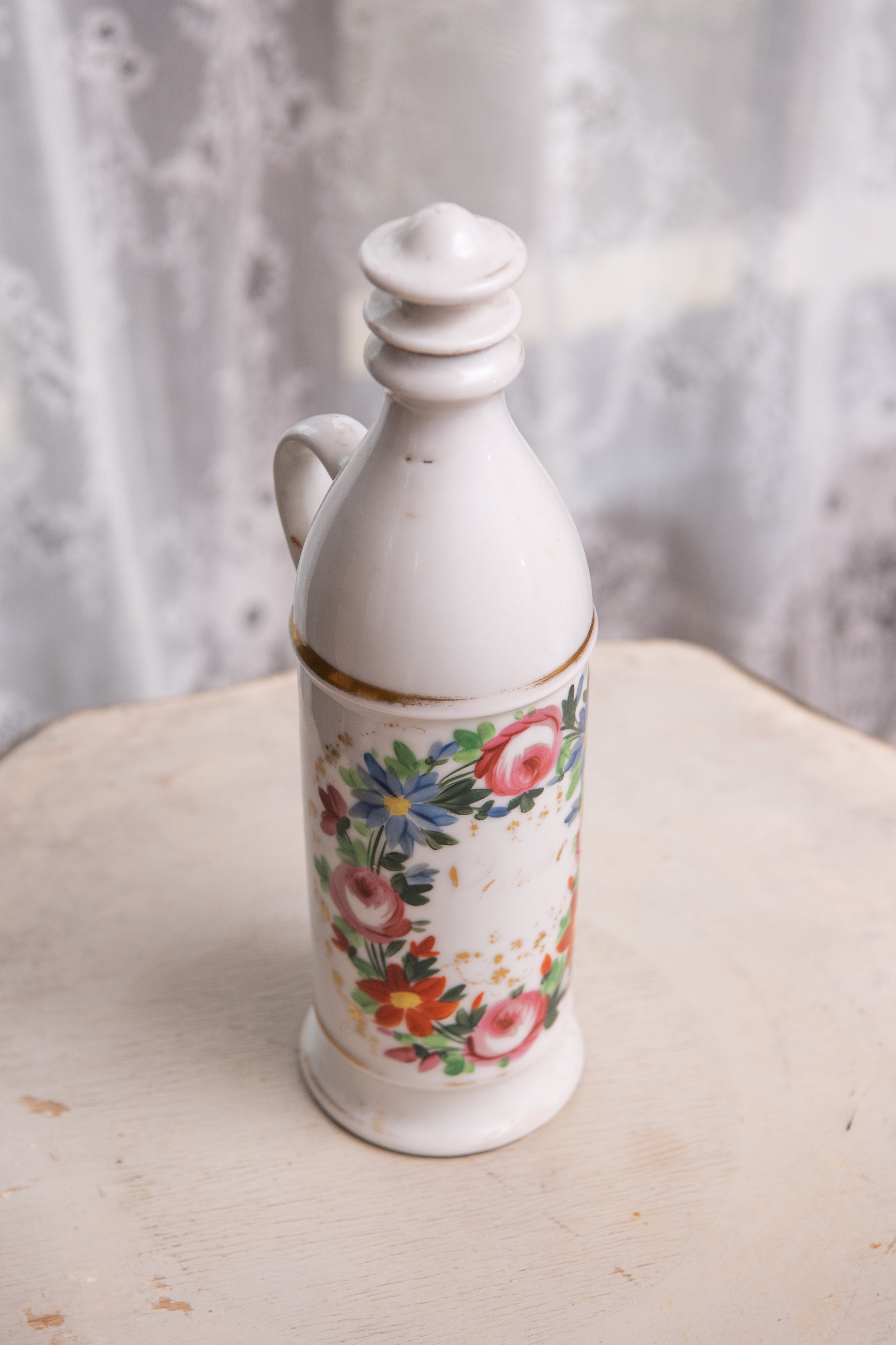 Antique floral flask – pearllowe